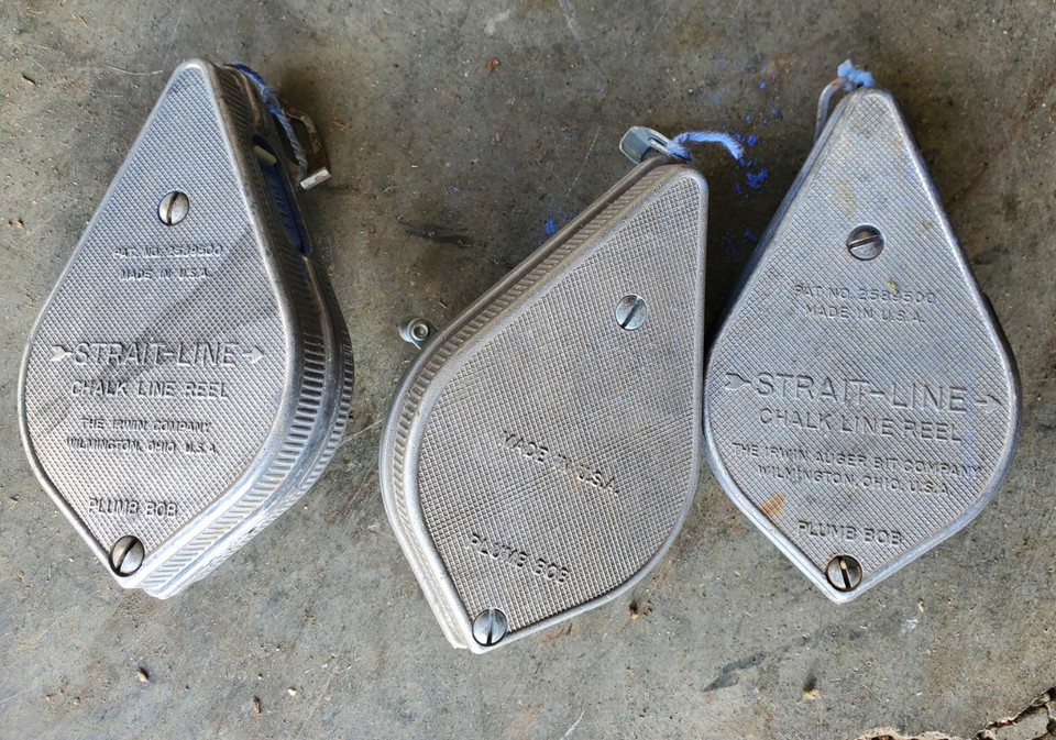Vintage The Irwin Straight Line Chalk Line Reel Plumb Bob Ohio Tool ...