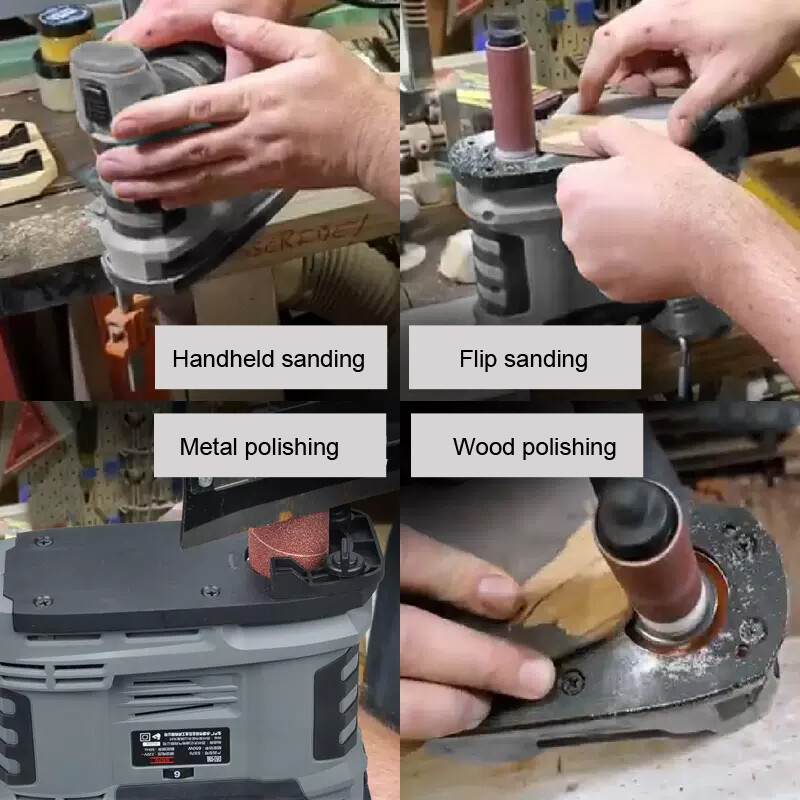 Electric Oscillating Belt Spindle Sander WoodworkingHandheld Polisher ...