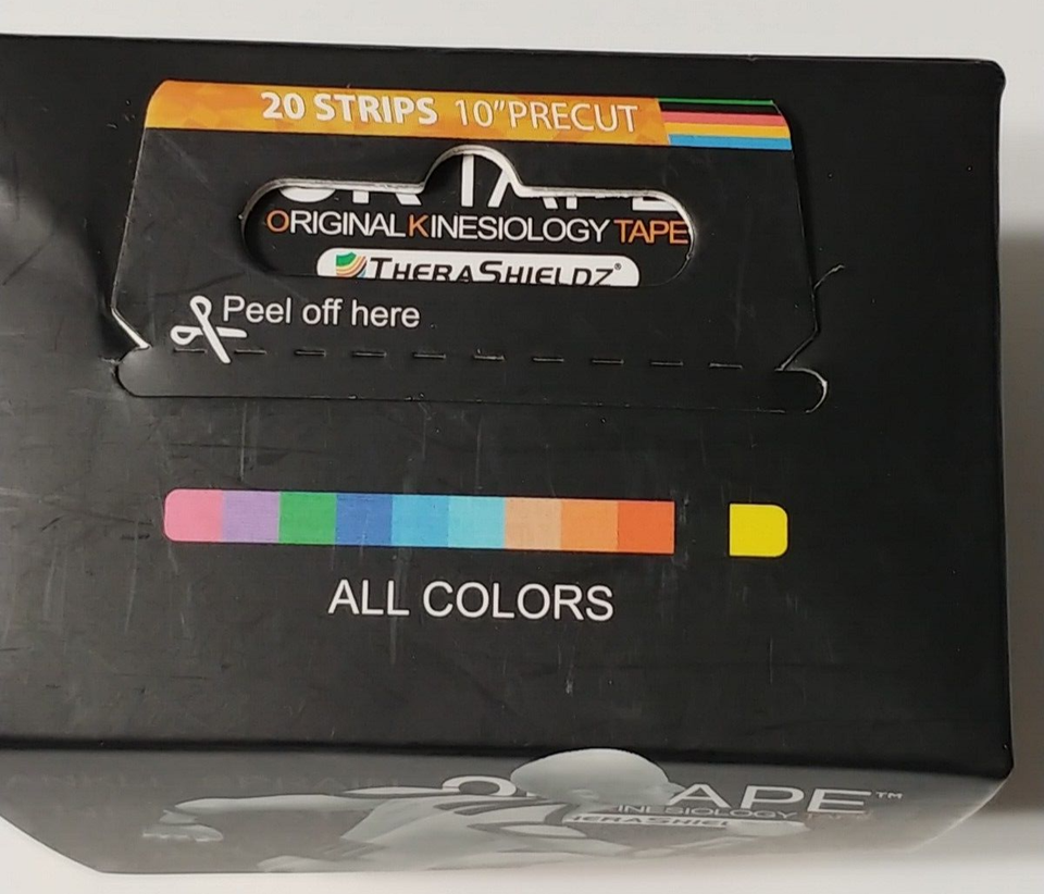 2 Boxes OK TAPE Kinesiology Tape 10 inches Precut 20 Strips Cotton ...