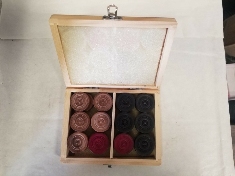 ASHWIN Carrom Coins (set of 24) Wooden box/ Tournament edition ...