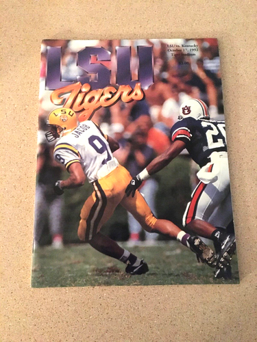VINTAGE 1992 LSU TIGERS KENTUCKY WILDCATS FOOTBALL PROGRAM WESLEY JACOB ...