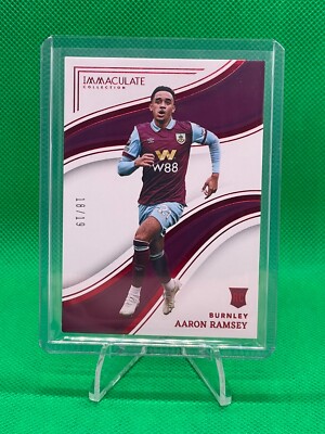 Aaron Ramsey, Ruby Parallel, #/19, 2023-24 Panini Immaculate, Burnley ...