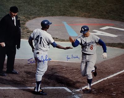 Autographed Sweet Lou Johnson & Ron Fairly Los Angeles Dodgers 16x20 ...