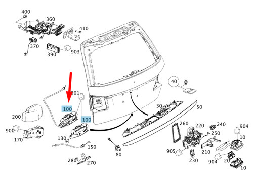 NEW MERCEDES-BENZ E S212 REAR-END DOOR BOTTOM LOCK A2047401300 ORIGINAL ...
