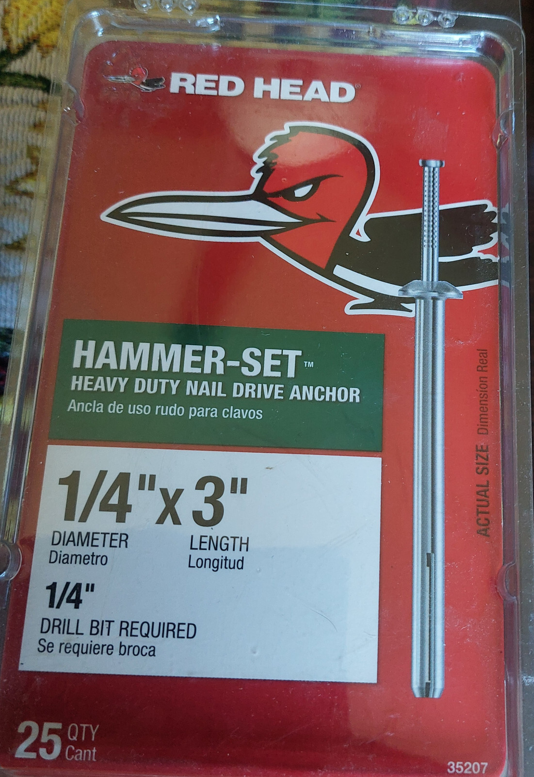 Red Head 1/4 in. x 3 in. HAMMER-SET ANCHOR 25CT 35207 | eBay