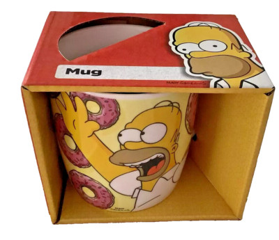 The Simpsons 'HOMER DONUT' Barrel Mug Brand New In Box 400ml Tea Coffee ...