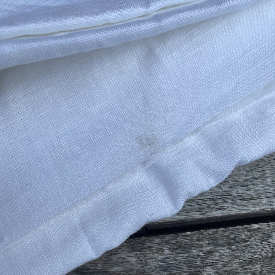 Pottery Barn Emery Linen/Cotton Lined Curtain Drape 100" x 108" White ...