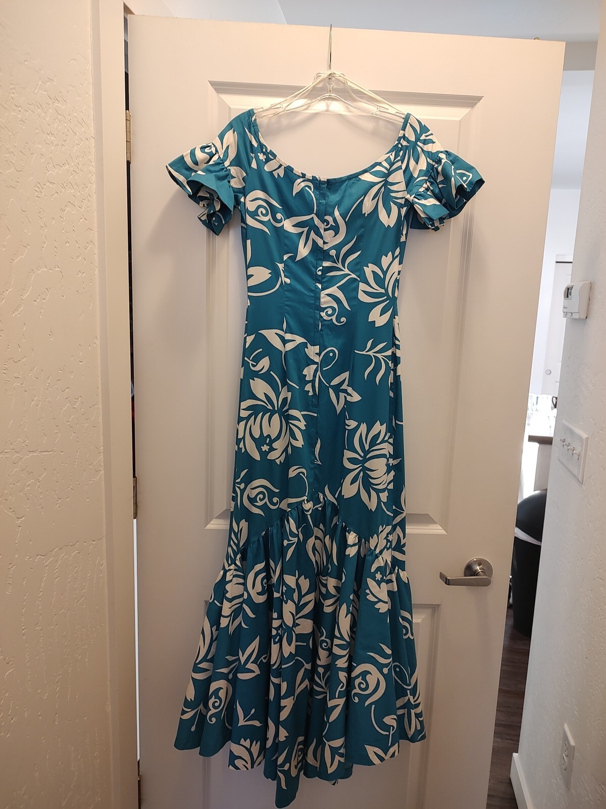 Vintage Blue & White Alfred Shaheen Fishtail Mermaid Holoku Hawaiian ...