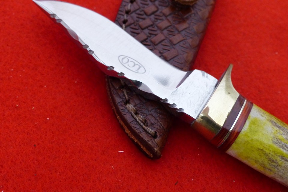 LCO Lac Corte Orrielles Custom 6" Genuine Stag Fixed Blade Sheath Knife ...