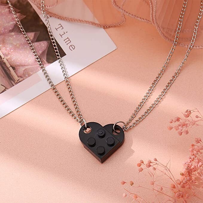 Lego Couple Necklace Pendant Set, 2 Necklaces, BFF, Valentine's Day ...