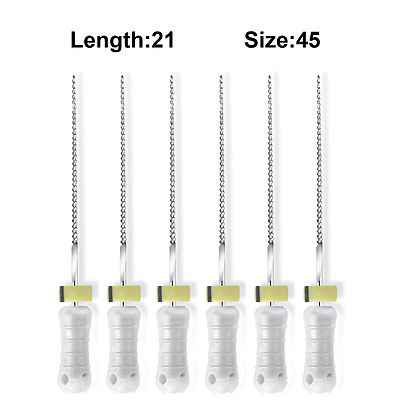 Sky Choice K-Files - 21 mm Length, Size 45 White with Rubber Stopper 6 ...