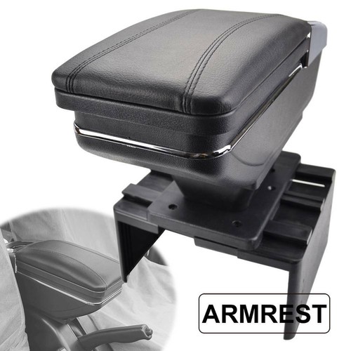 Car Leather Cover Armrest Universal Storage Arm rest Centre Console Box ...