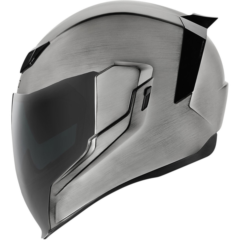 ICON AirFlite QUICKSILVER Full-Face Helmet w/Dropdown Sun Visor (Silver ...