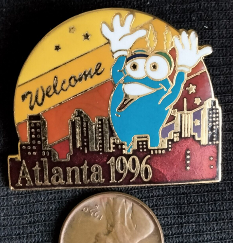 Atlanta 1996 Olympic Mascot Izzy City Skyline Welcome Large Pin by HO ...