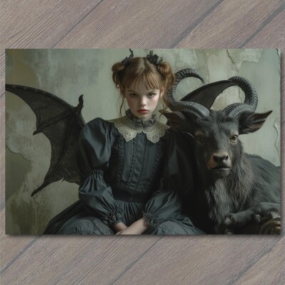 POSTCARD Girl Monster Weird Creepy Imaginary Friend Nightmare Scary ...