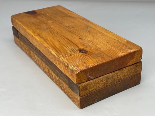 Vintage Combination Oilstone Sharpening Stone Wooden Box Honing Stone ...