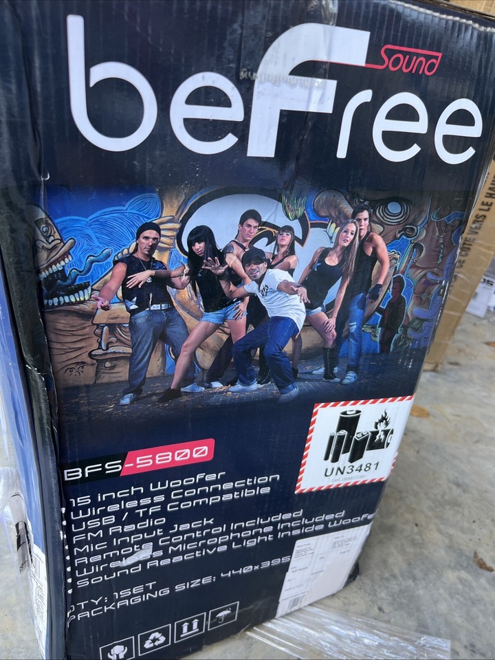 Befree Sound BFS-5800 15 in. Bluetooth Rechargeable Party Speaker with Illuminat | eBay