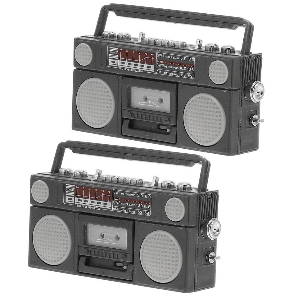 2Pcs Miniature Radio Models Vintage Style Tiny Radio Figurines ...