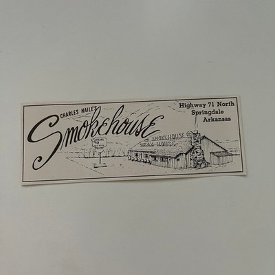 Charles Haile's Smokehouse Springdale AR 1967 Arkansas Ad SAH4-M6 | eBay