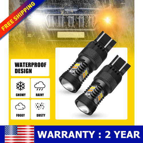 7443 7440 7444 LED Turn Signal Switchback White/Amber DRL Parking Light ...