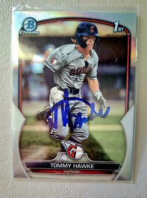 Tommy Hawke 1st 2023 Bowman Chrome Draft #BD-141 Guardians Signed ...