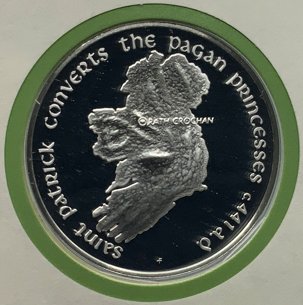 1976 FM IRELAND Saint Patrick Paschal OLD Proof Silver Religious Medal ...