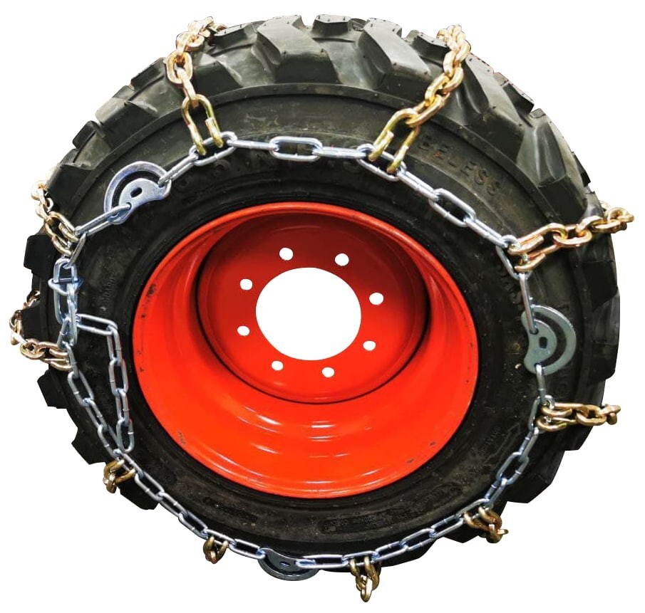NEW (2) HEAVY DUTY SKID STEER TIRE CHAIN 12x16.5 8MM SQUARE LINK BOBCAT ...