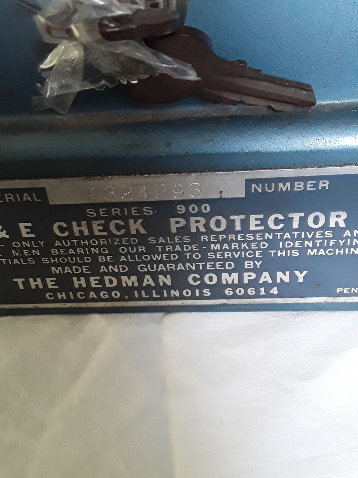 Vintage F&E Check Protector Series 900 Hedman Company with Keys | eBay
