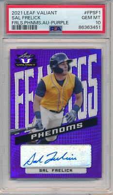 2021 LEAF VALIANT FEARLESS PHENOMS SAL FRELICK PURPLE AUTOGRAPH /50 ...