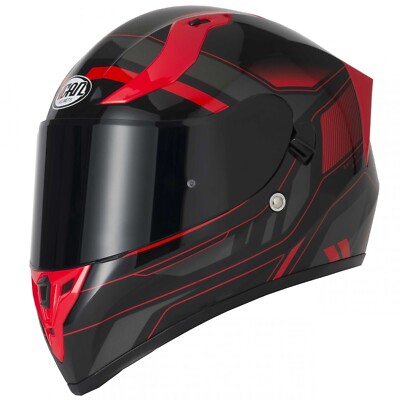 Vcan H128 Helvet Red Motorcycle Full Face ACU Motorbike crash Helmet L ...