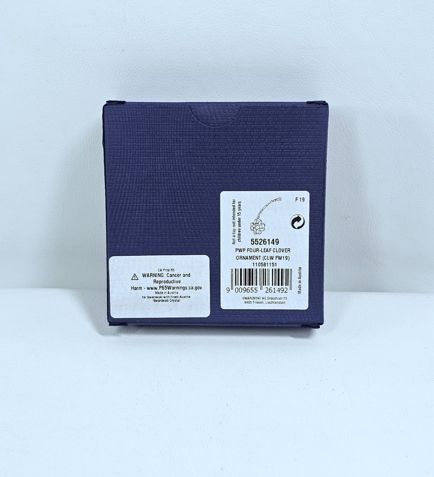 Swarovski PWP Four-Leaf Clover Crystal Ornament - 5526149 - 2019 | eBay