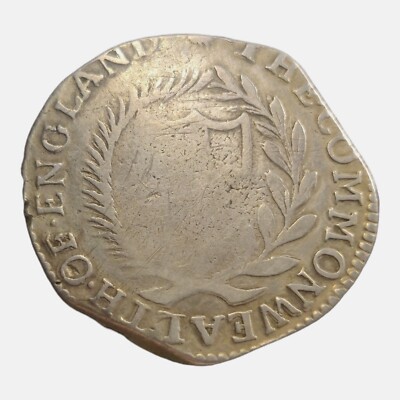 1656 Commonwealth Of England Half Crown Post Civil War Oliver Cromwell ...