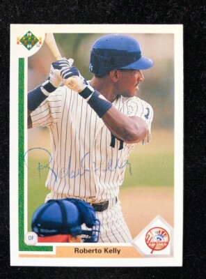 ROBERTO KELLY 1991 UPPER DECK AUTOGRAPHED SIGNED AUTO BASEBALL CARD 372 ...