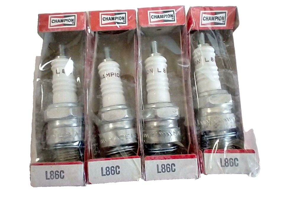 Pack of 4 Copper Plus Resistor Spark Plugs CHAMPION L86C (306) Made in ...