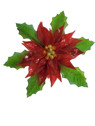 Vintage Poinsettia Lucite/Acrylic Flower 1968 Joseph Markovits CK Ind ...