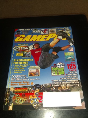 October 2000 Issue 145 GAMEPRO Magazine Tony Hawk's Pro Skater 2 PS 2 ...