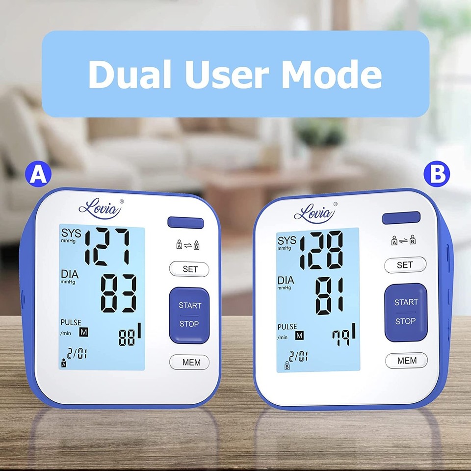 Blood Pressure Monitor Automatic Arm Digital BP Cuff Pulse Heart Rate ...