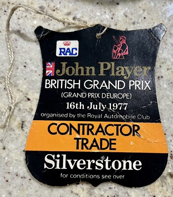 🇨🇦Gilles Villeneuve F1 Debut/J Hunt Win-1977 British F1 Grand Prix Pass ...