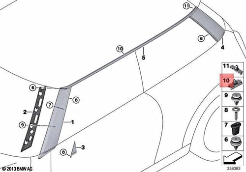 Genuine MINI Cooper JCW One F56 SD First Clip Roof Trim Strip ...