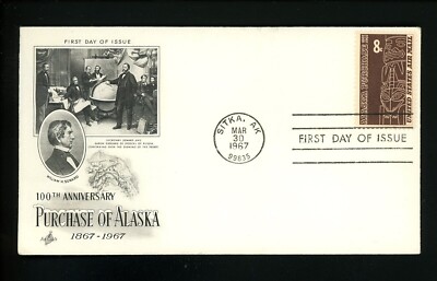 ALASKA PURCHASE 1867- 1967 SITKA RUSSIA TRANSFERS TO USA ARTCRAFT CACHE ...