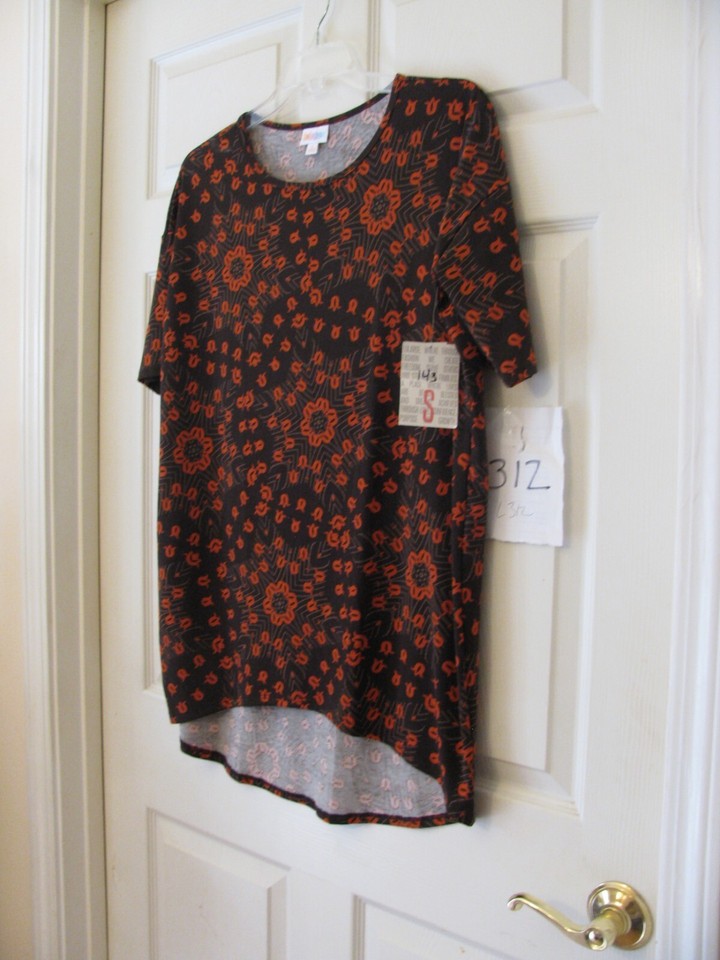 LulaRoe Irma Tunic Small NWT $36 Brown Orange Flowers Oversized High ...