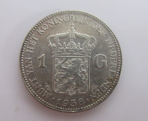 1938 Wilhelmina Koningin 1 Guilder .720 Silver Netherlands Coin in Flip ...