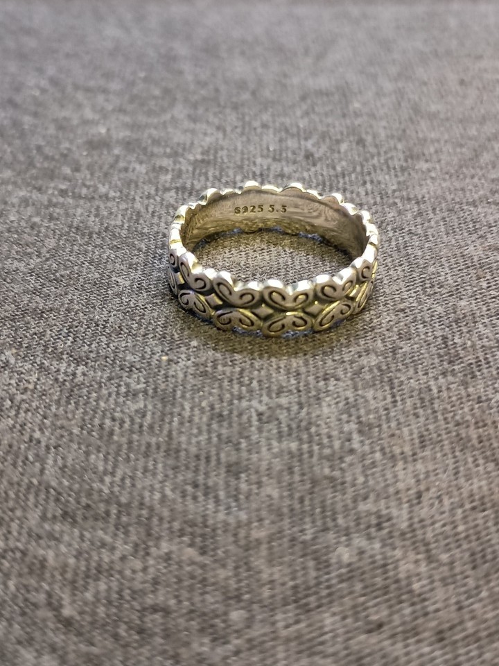 .925 sterling silver butterfly pattern band ring. various smaller sizes ...