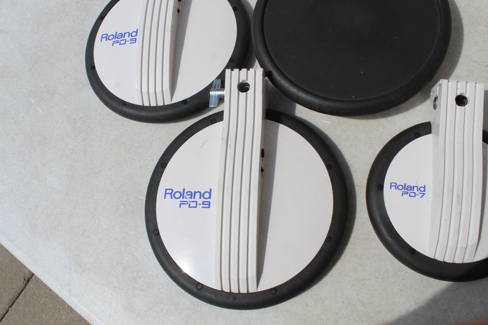 4 LOT Roland PD-9 PD-7 Electronic Drum Tom Cymbal Pads Dual Trigger ...
