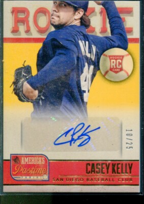 2013 Panini America's Pastime Gold #257 Casey Kelly Autograph RC Card ...