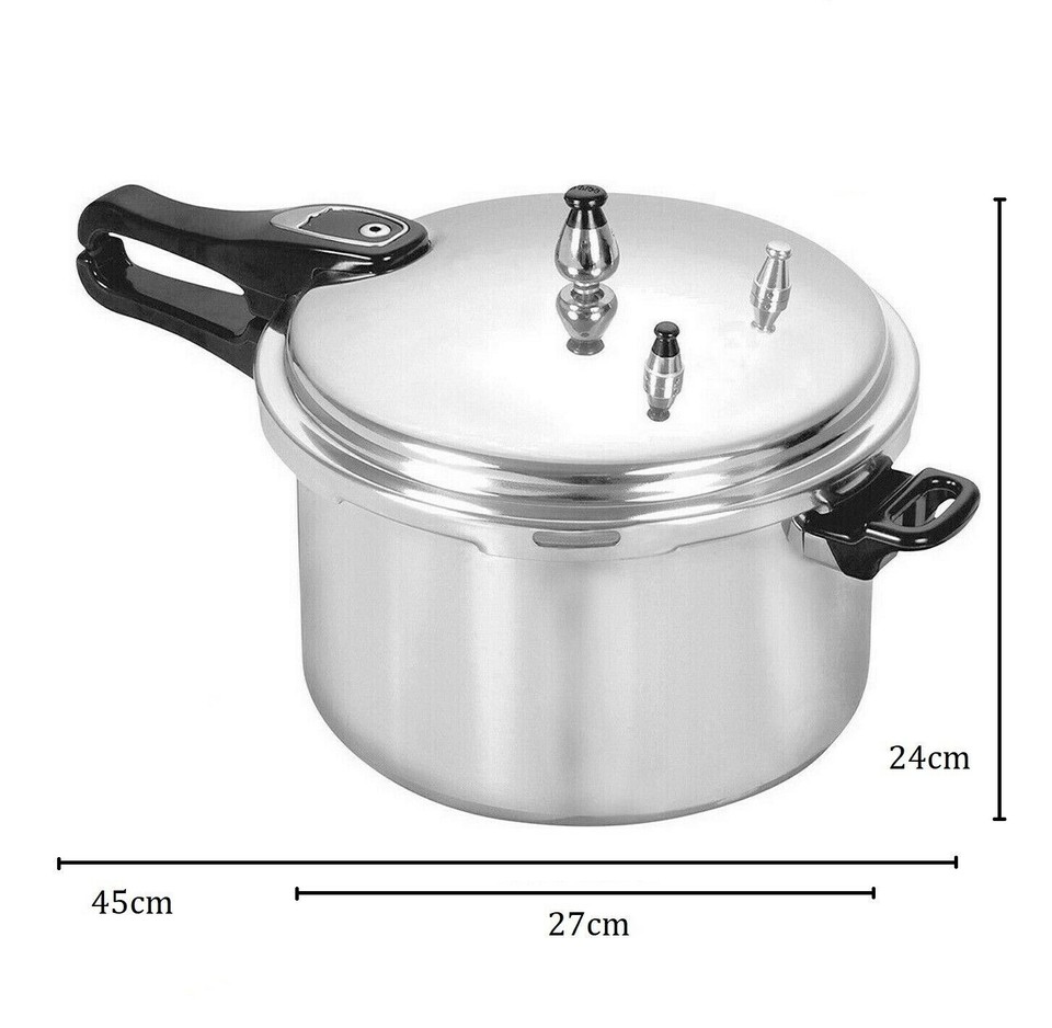 7 LITRE PRESSURE COOKER ALUMINIUM 7L KITCHEN CATERING HOME WITH SPARE ...