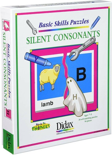Didax Basic Skills Learning Puzzle Set Silent Consonants Self-Matching ...