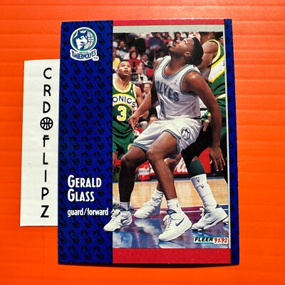 1991-92 Fleer Minnesota Timberwolves Basketball Card #319 Gerald Glass ...
