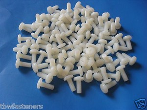 M2 M2.5 M3 M4 M5 M6 White Nylon Plastic Screw Packs Various Sizes New ...