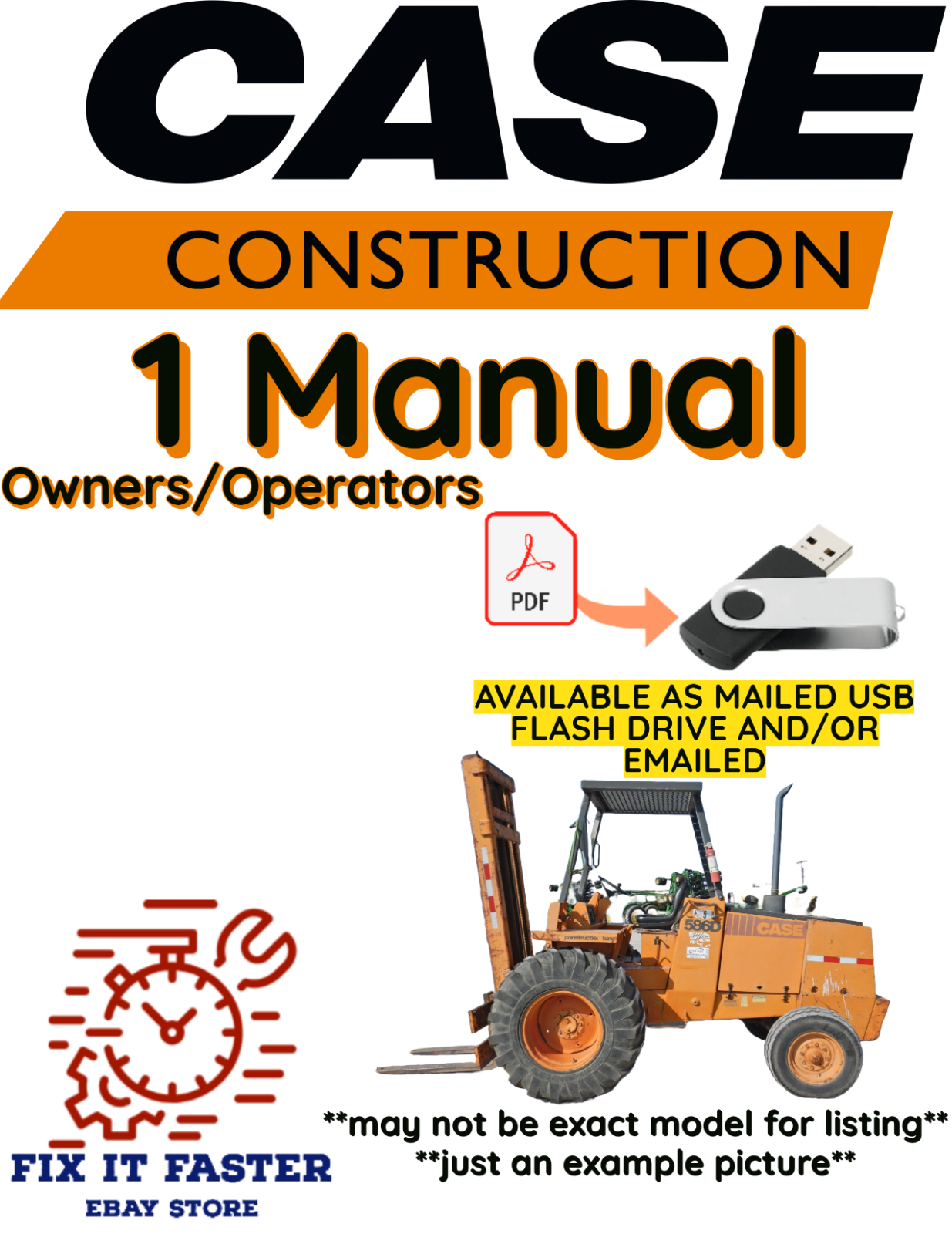 CASE 580CK FORKLIFT MANUAL OWNERS OPERATORS PDF USB | eBay